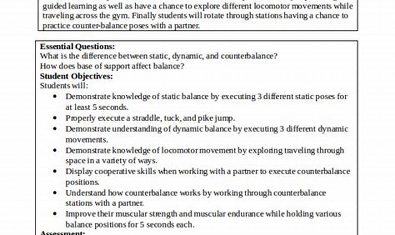 Free PE Lesson Plan Templates & Examples