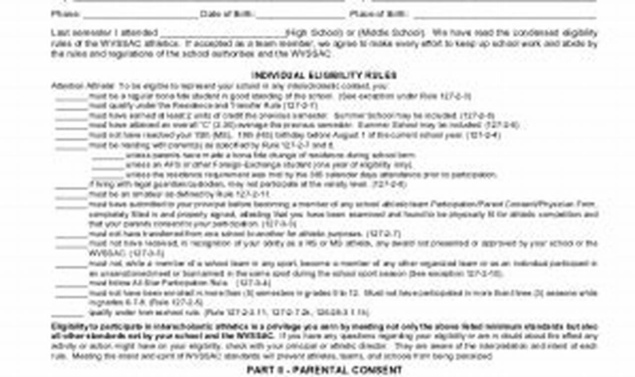 WVSSAC Physical Form: A Complete Guide