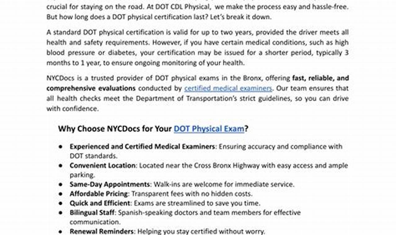DOT Physicals: How Long Do They Last?