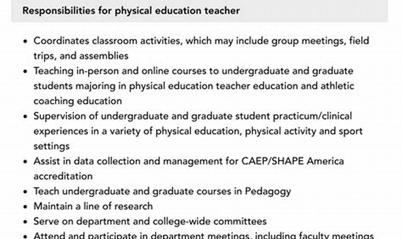 Essential Duties of a PE Teacher Explained