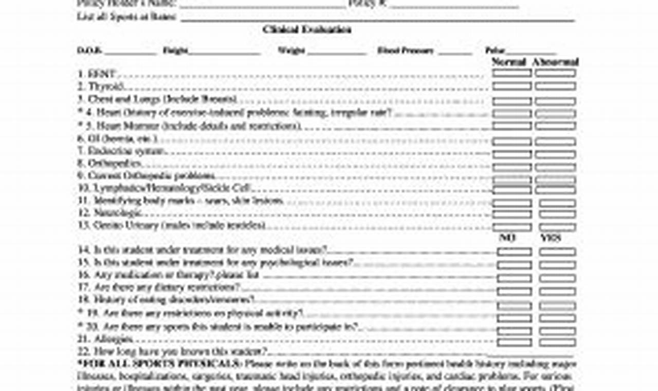 Complete NCAA Sports Physical Forms Guide