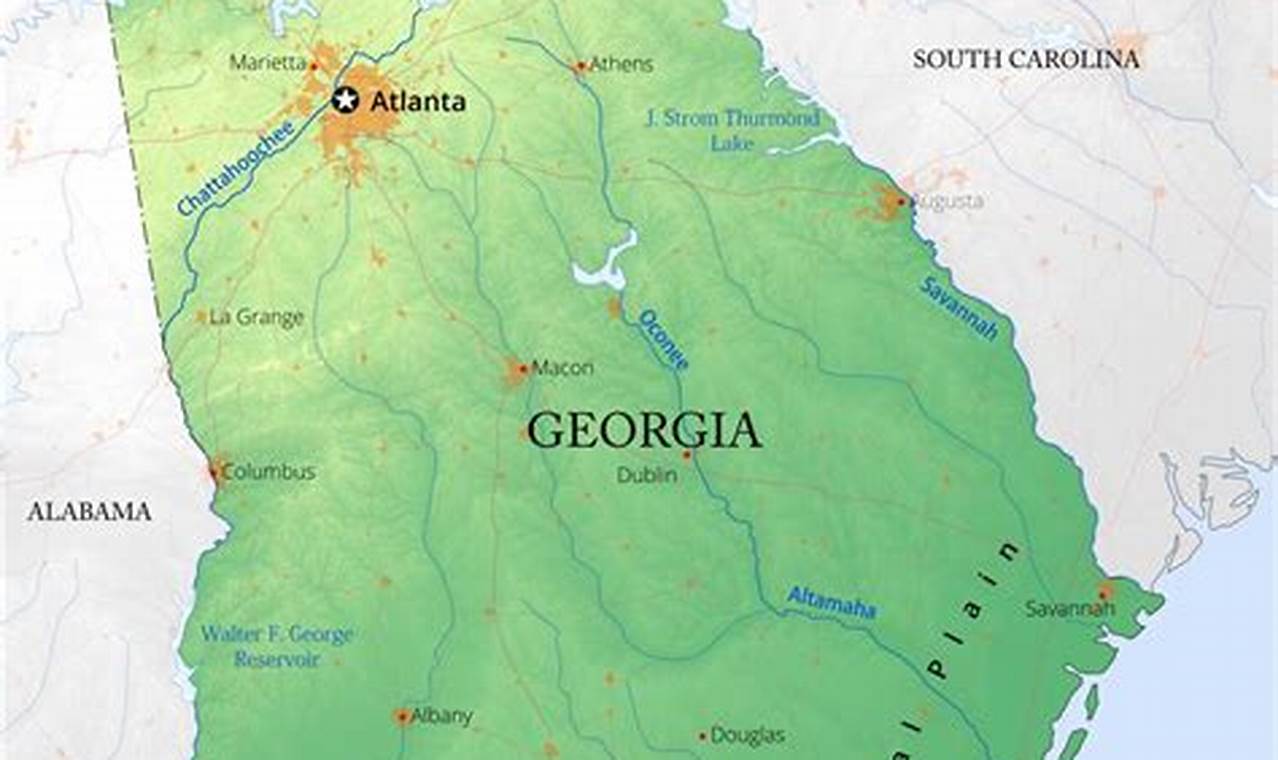 Explore Georgia's Physical Features Map & Topography